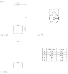 Eglo 900145 - Lustr na lanku ZARAGOZA 1xE27/40W/230V pr. 38 cm