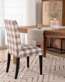 Potah na židli IKEA  Henriksdal, krátký barva béžová látka vzorované