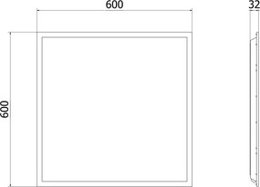 Mexen Brill+, stropní LED panel 60×60 cm, 48 W, neutrální bílá 4000K, L201-060-060-4840-20