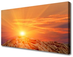 Obraz na plátně Slunce Nebe Hora Krajina 120x60 cm