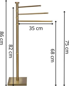 Držák na ručníky SPRINGOS HG0068 zlatý