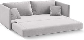Světle šedá sametová rozkládací pohovka 209 cm Shannon – Cosmopolitan Design