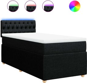 Box spring postel s matrací černá 80 x 200 cm textil 3289592