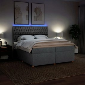 Box spring postel s matrací světle šedá 200 x 200 cm textil 3293694