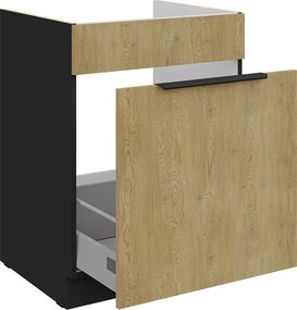 CREMONA cc | dolní skříňka 60 ZL 1S dřezová | 60 cm | PREMIUM BOX | černá/cremona