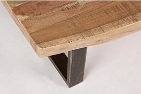 Černý/v přírodní barvě konferenční stolek s deskou z akácie 70x120 cm Elmer – Bizzotto