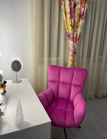 Designové otočné křeslo, růžová Velvet látka / černá, KOMODO
