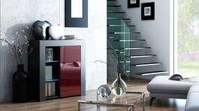 Mazzoni MILA 1D LED skříňka černá / burgund lesk