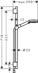 Hansgrohe Vernis Blend, sprchová souprava Vario EcoSmart se sprchovou tyčí S Puro 65 cm, matná černá, HAN-26423670