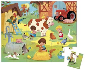 Janod Puzzle Den na farmě v kufříku 24 ks