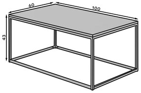ADRK Konferenční stolek NARISA B-W 100, bílá/černá