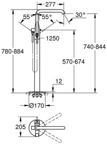 Grohe Essence New Baterie vanová, Supersteel 23491DC1