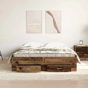 Rám postele Staré dřevo 135 x 190 cm Kompozitní dřevo 3333975