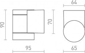 RED R13755 MIZZI NEW I nástěnná antracitová 230V GU10 35W IP65 - RED - DESIGN RENDL