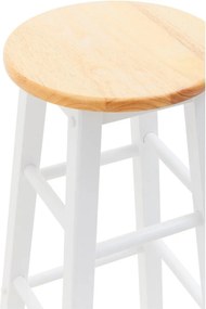 Bílá/v přírodní barvě barová stolička z kaučukového dřeva (výška sedáku 74 cm) Chester – Premier Housewares