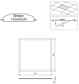 LED panel McLED Office 6060 40W 4000K neutrální bílá ML-413.128.32.0