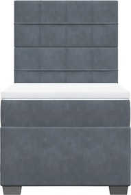 Box spring postel s matrací tmavě šedá 90x200 cm samet 3290811