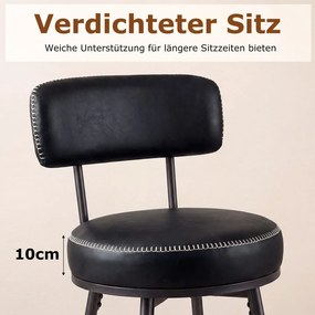 Costway Sada otočných barových židlí s 2 kusem moderních barových židlí
