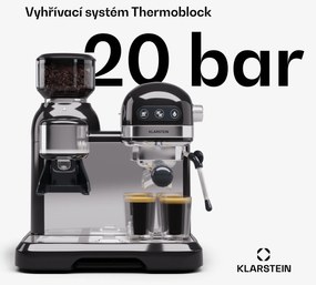 Klarstein Bella Café, espresso kávovar, včetně mlýnku, 1550 W, 20 bar, 1,4 litru