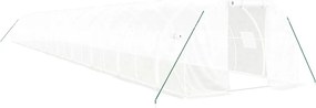 Skleník s ocelovým rámem bílý 66 m² 22 x 3 x 2 m 3188059