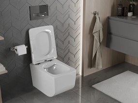 Mexen Vera, závěsné WC Rimless 51 x 36 cm s pomalu padajícím sedátkem z duroplastu, bílá, 30164000