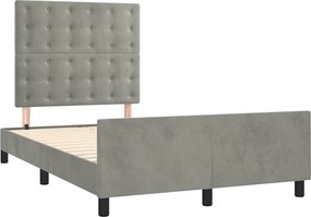 Rám postele bez matrace světle šedá 120 x 200 cm samet 3125989