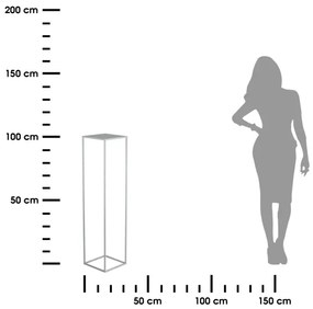 Stojan na květiny 100x24 cm šedá
