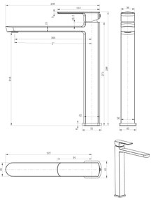 Sapho, MIXONA stojánková umyvadlová baterie vysoká bez výpusti, prodloužená hubice, chrom, MG006
