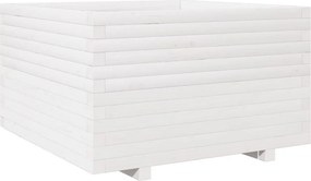 Zahradní truhlík bílý 80 x 80 x 49,5 cm masivní borové dřevo 3282530