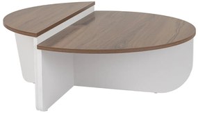 Designový konferenční stolek Baltenis 90 cm vzor ořech / bílý