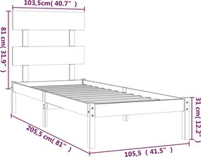 vidaXL Rám postele masivní dřevo 100 x 200 cm [3104666] Barva: medová hnědá