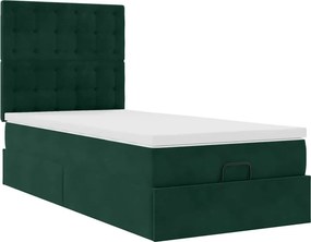 Osmanský rám postele s matracemi tmavě šedá 80x200cm samet 3314429