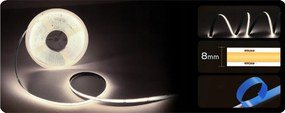 BERGE LED pásek COB Neon 24V - 480D - 9W/m - IP20 - 990lm - 1m - studená barva