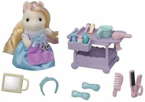 Set figurek a příslušenství sylvanian families poník s vlasy v kadeřnictví