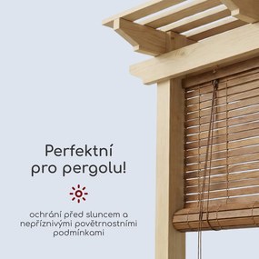 Vingo Dřevěná roleta na pergolu – přírodní, 2. jakost Šířka rolety: 100 cm, Rozvin rolety: 150 cm