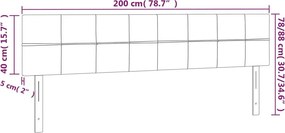 Čelo postele s LED tmavě šedé 200x5x78/88 cm textil 3121635