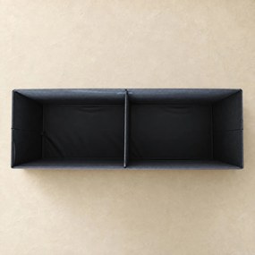 Obdélníkový taburet s úložným prostorem, skládací, 110 × 38 × 38 cm, šedý