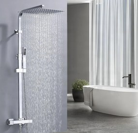 Nástěnný termostatický sprchový panel EYN NT9782 v černém a chromovaném provedení — Černá