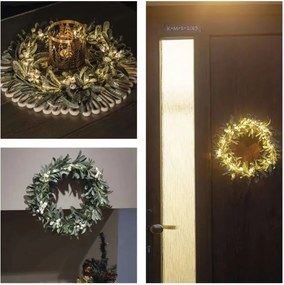 EMOS LED vánoční věnec jmelí 35cm DCTW28