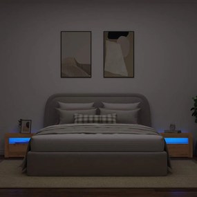Noční stolky 2 ks s LED osvětlením dub artisan 60 x 35 x 40 cm 3329162