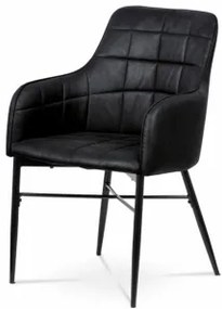 Jídelní židle křeslo černá látka kovová čtyřnohá podnož AC-9990 BK3