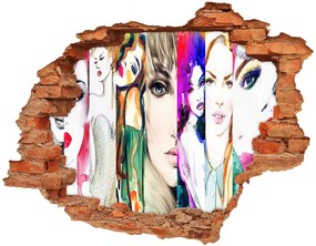 Wallmuralia Díra 3D fototapeta nálepka Ženské portréty 90x70 cm