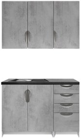 Kuchyně Macháček kuchyňská linka 120 cm barva beton korpus šedý