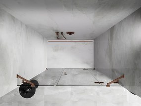 Mexen Lunar, pravé otočné sprchové dveře 130 cm, 8mm čiré sklo, měděný matný profil, 834S-130-050-65-00-P