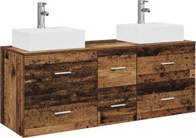 Sada koupelnových skříněk 3 ks Staré dřevo 49,5 x 41 x 62,5 cm 3405849