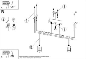Sollux Lighting Lustr SALAMANCA 2 černý