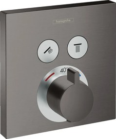 Hansgrohe Shower Select, termostatická baterie pod omítku na 2 spotřebiče, kartáčovaný černý chromová, 15763340