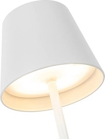 Stolní lampa bílá vč. LED stmívatelná a dobíjecí RGB IP54 - Murdock