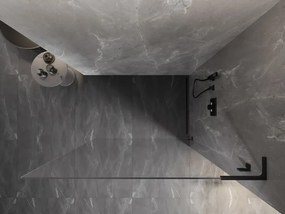 Mexen, Mexen Lunar L sprchová stěna pravá 70 x 200 cm, průhledná 8 mm, černá - 830L-070-000-70-00-P