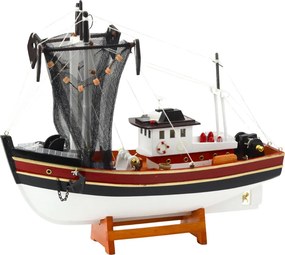 LEAN Toys Sběratelský model rybářského plavidla s rybářskou sítí 38x31cm